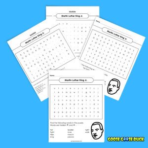 Free Dr. Martin Luther King Jr. Word Search Printables